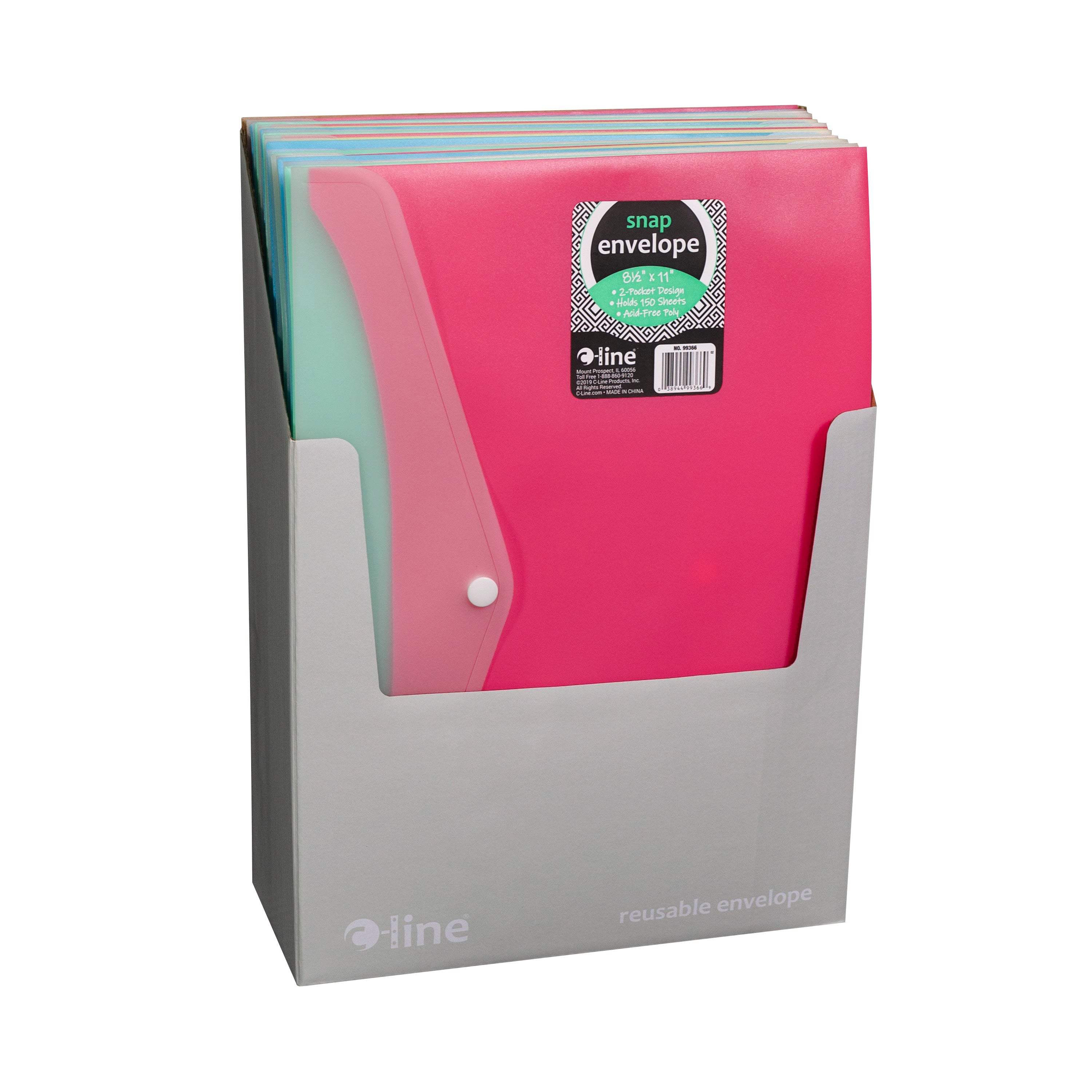 Snap 'N Go Reusable Envelope, Assorted Colors (Color May Vary) (Set of ...