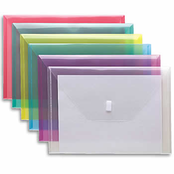POLY ENVELOPES WITH VELCRO? FLAP, LETTER - CLEAR ...